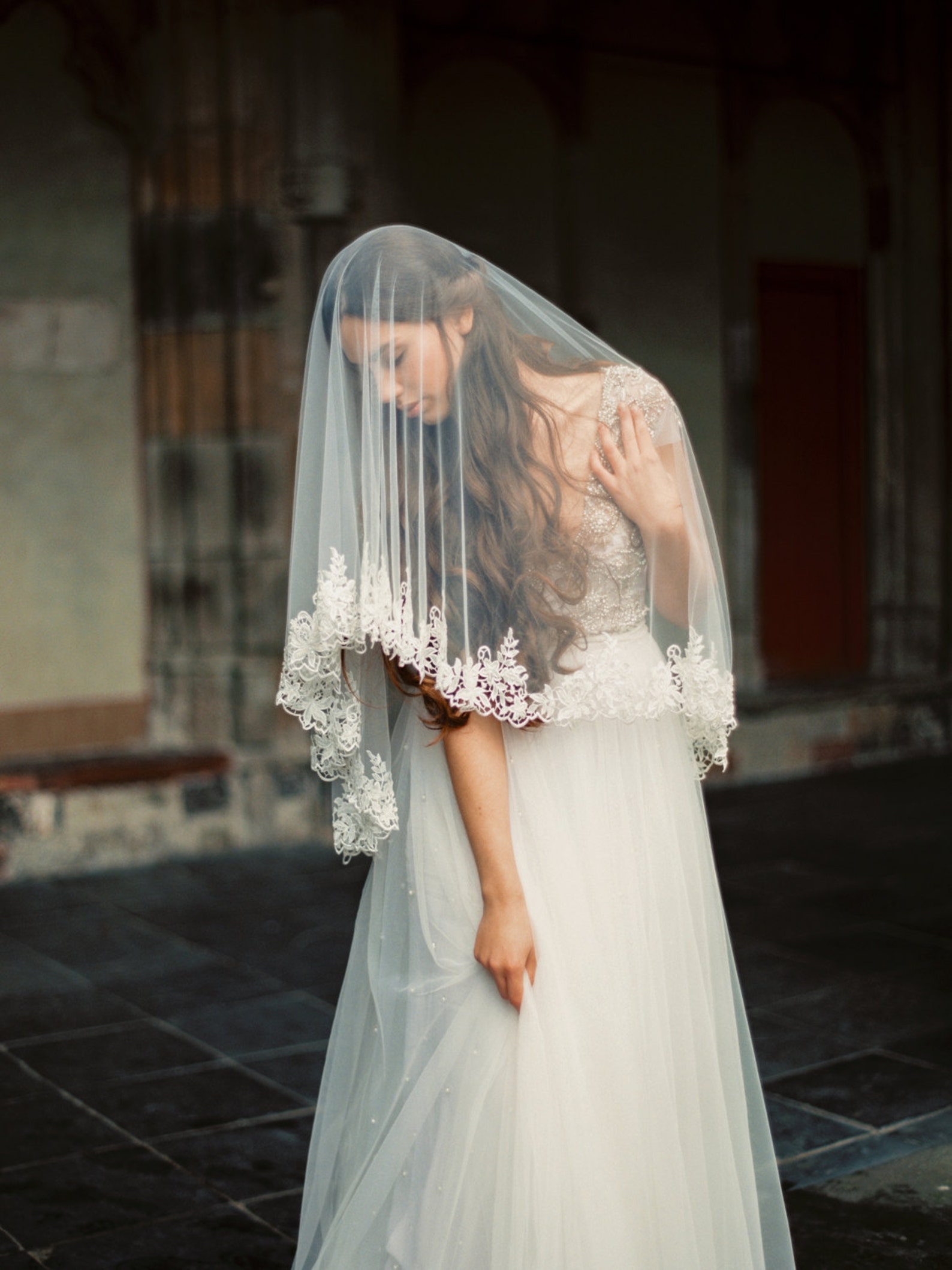 Lace Circle Drop Wedding Veil, Lace Wedding Veil, Circle Veil ...