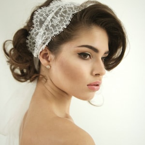 Lace Tulle Wedding Headband Lace Wedding Headpiece Lace Head - Etsy ...