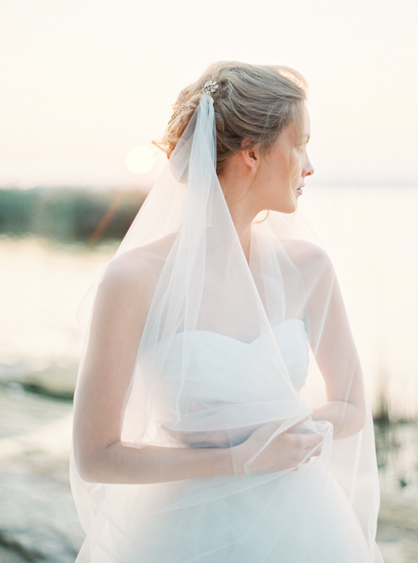 Draped Veil, Wedding Veil, Bridal Veil, Boho Veil, Swoop Veil, Soft ...