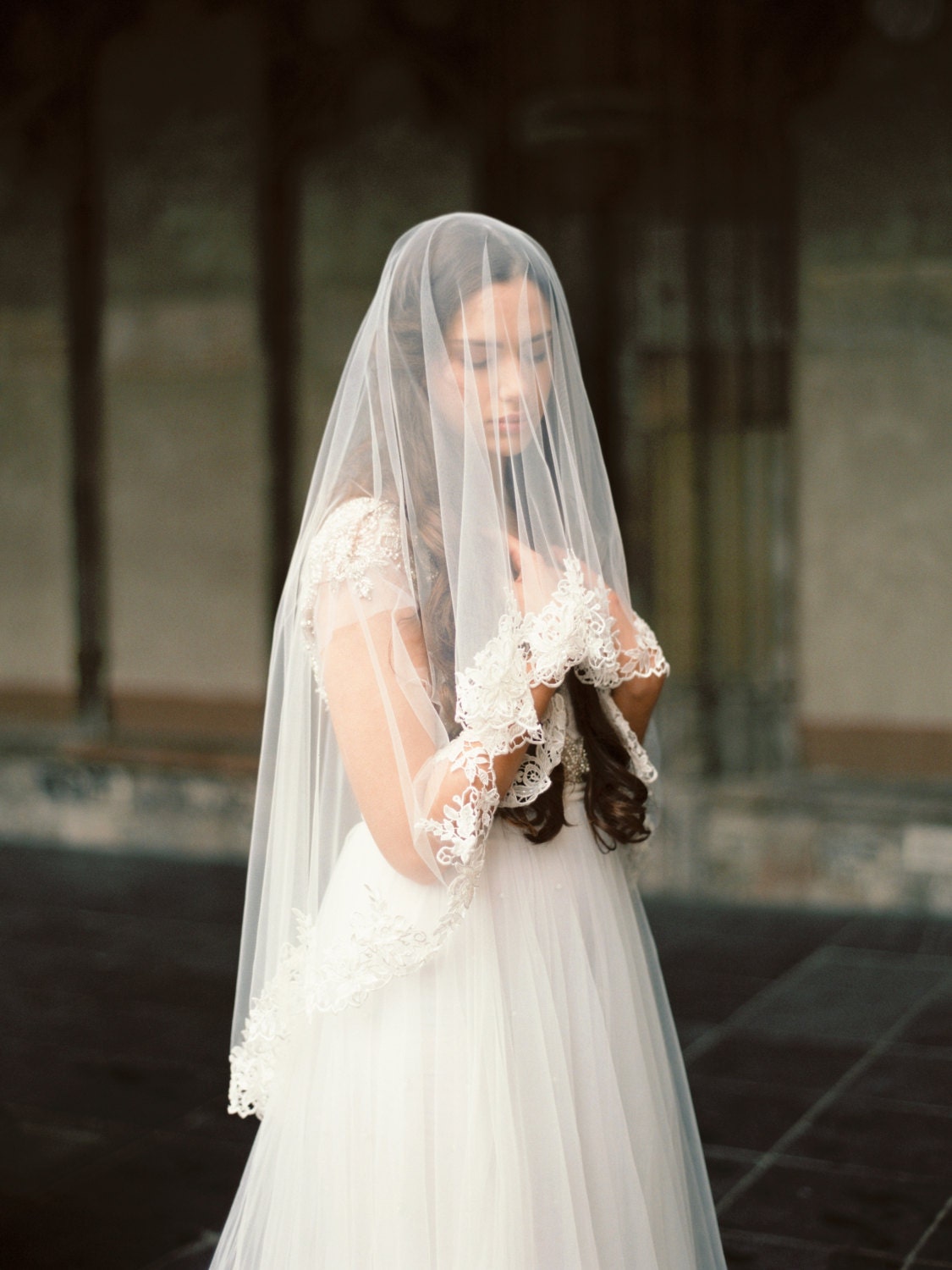 Lace Circle Drop Wedding Veil, Lace Wedding Veil, Circle Veil ...