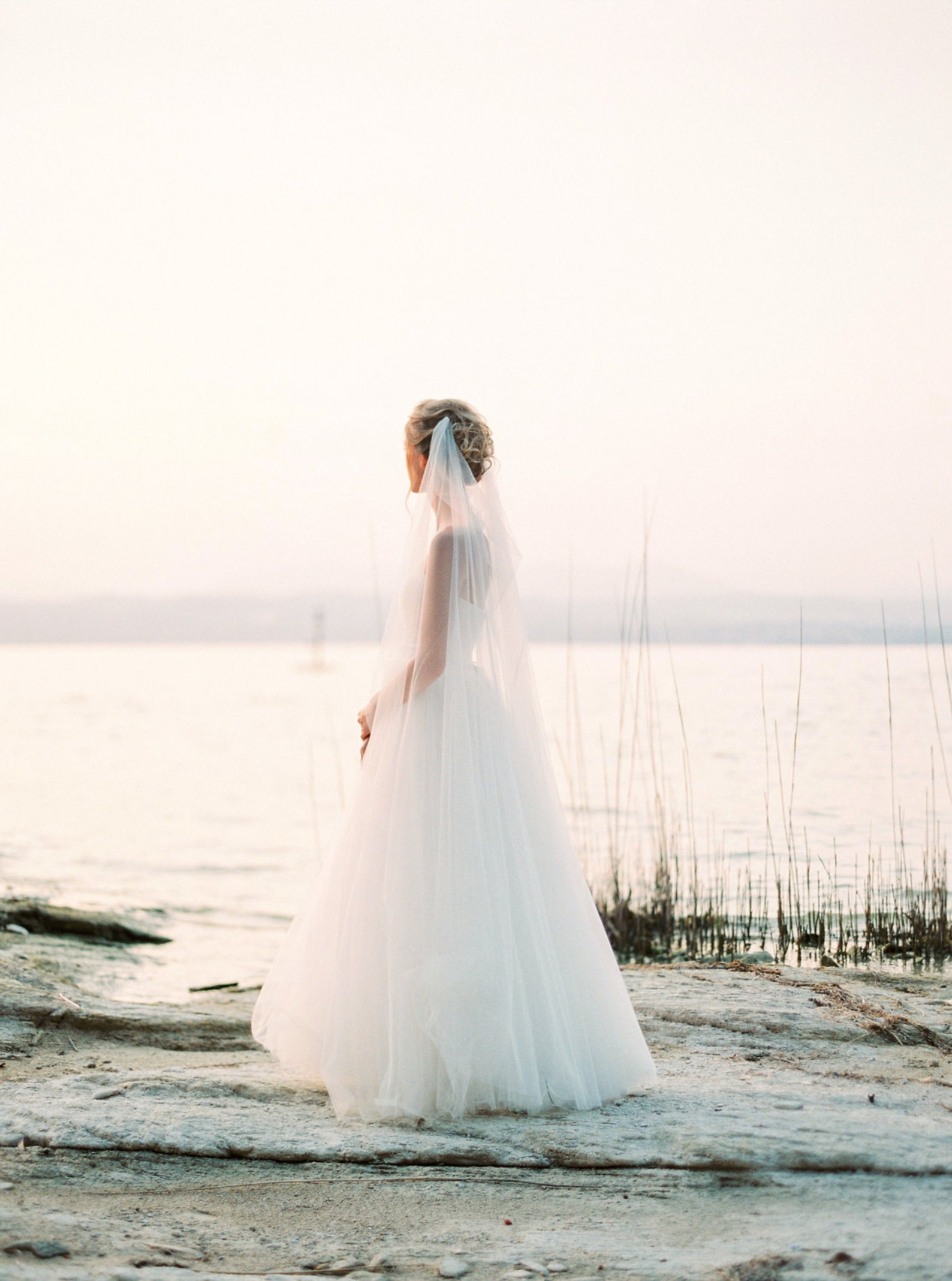 Draped Veil, Wedding Veil, Bridal Veil, Boho Veil, Swoop Veil, Soft ...