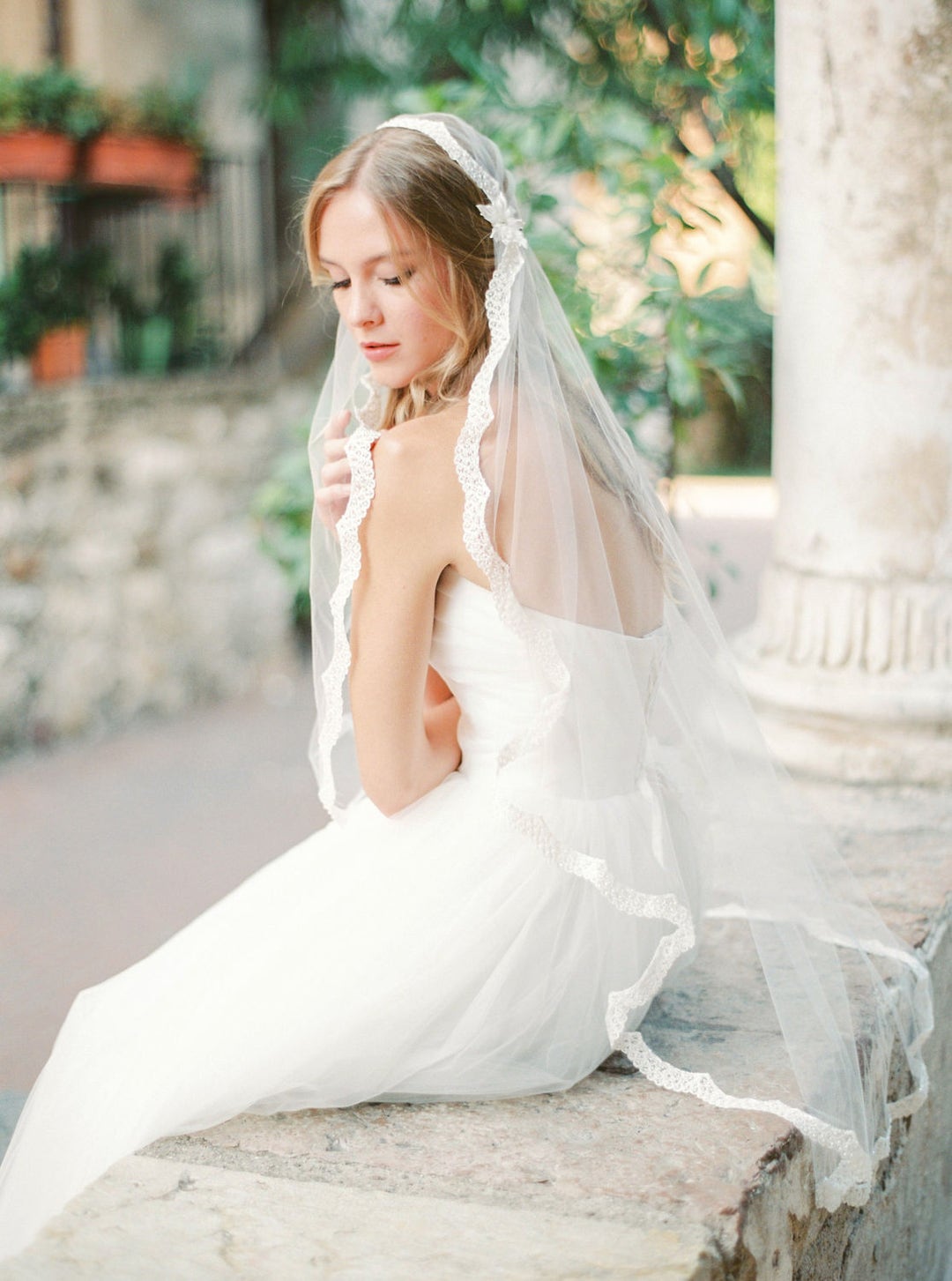 Beaded Lace Juliet Cap Wedding Veil: Scallop Edge, 1920s Style - Etsy