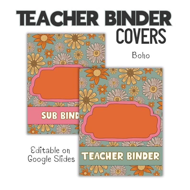 Teacher Binder Covers & Spines Boho Vibes Classroom Organization Binder ...
