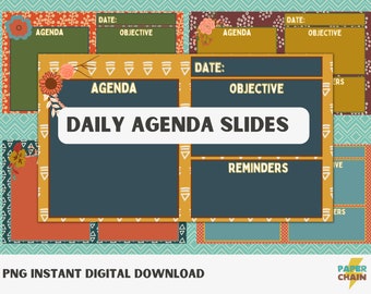 Teacher Daily Agenda Slides - Etsy