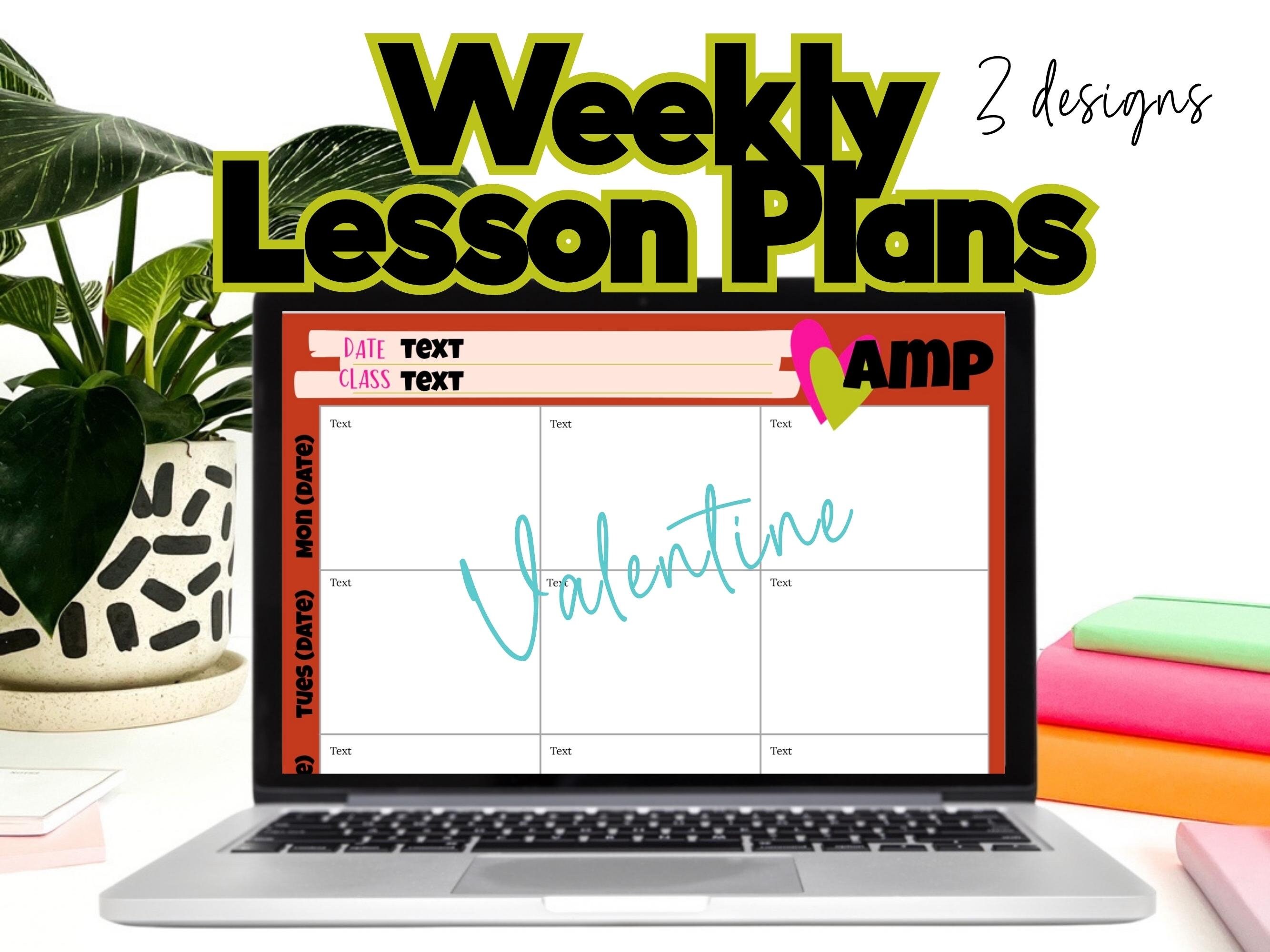 Daily Lesson Plan, Editable, Google Slides Template, Valentines Day - Etsy