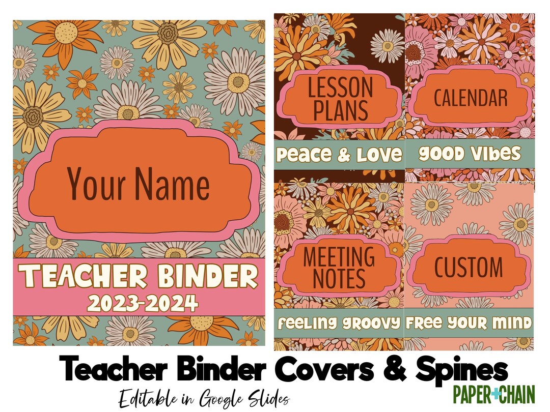 Teacher Binder Covers & Spines Boho Vibes - Etsy