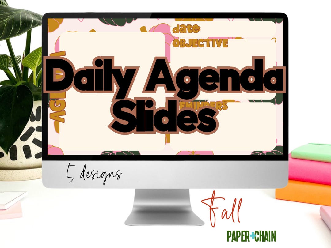Teacher Daily Agenda Slides Fall Pumpkins - Etsy