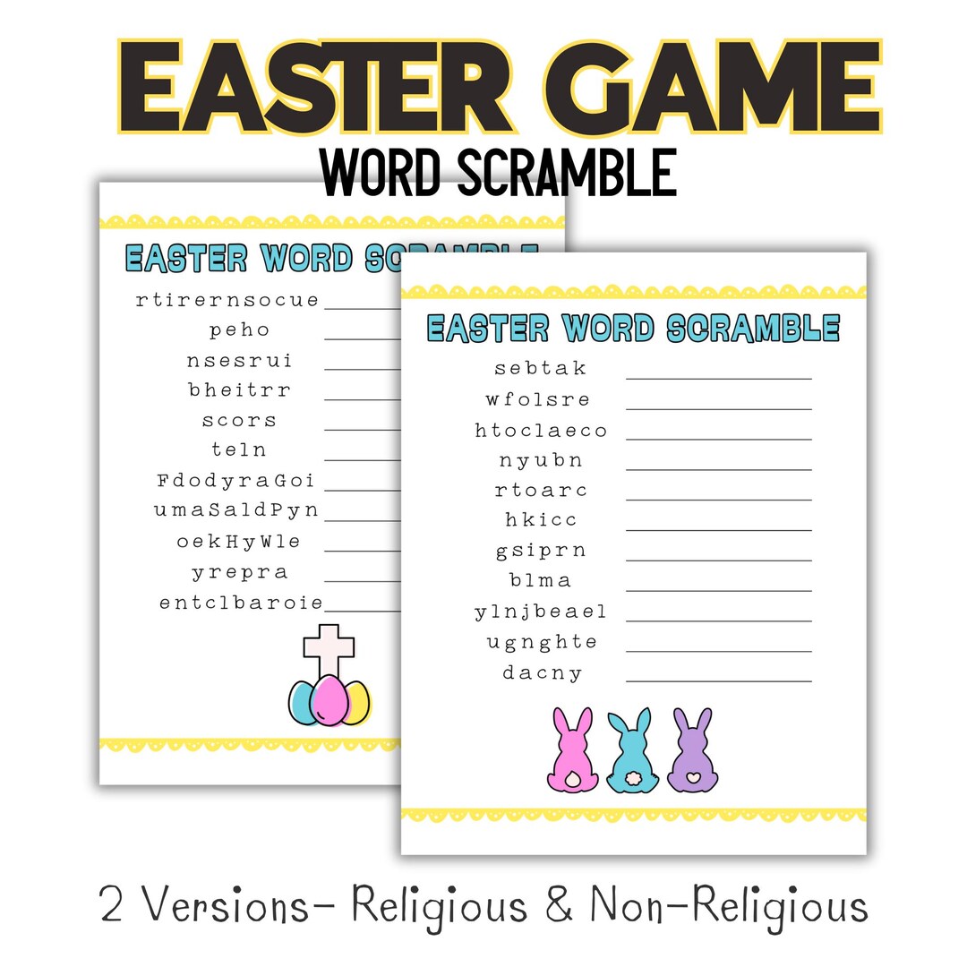 Easter Word Scramble, Printable Easter Game, Printable Activity and ...