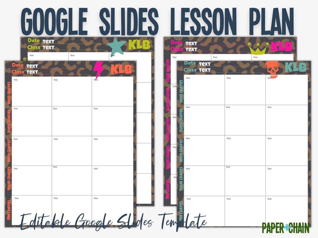 Daily Lesson Plan Editable Google Slides Template Edgy - Etsy