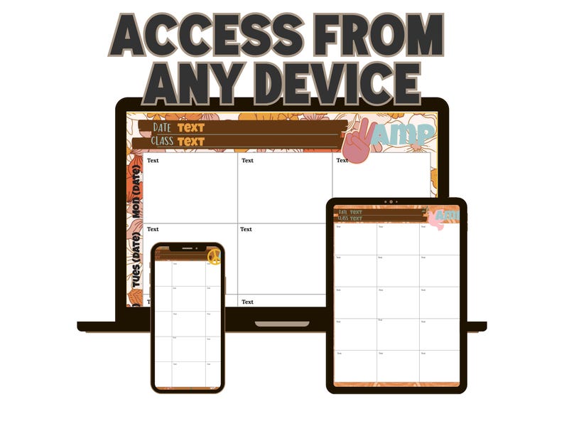 Daily Lesson Plan, Editable, Google Slides Template, Peace & Love Boho ...