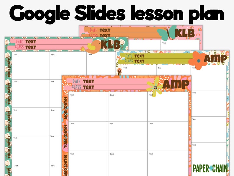 Daily Lesson Plan Editable Google Slides Template Spring - Etsy