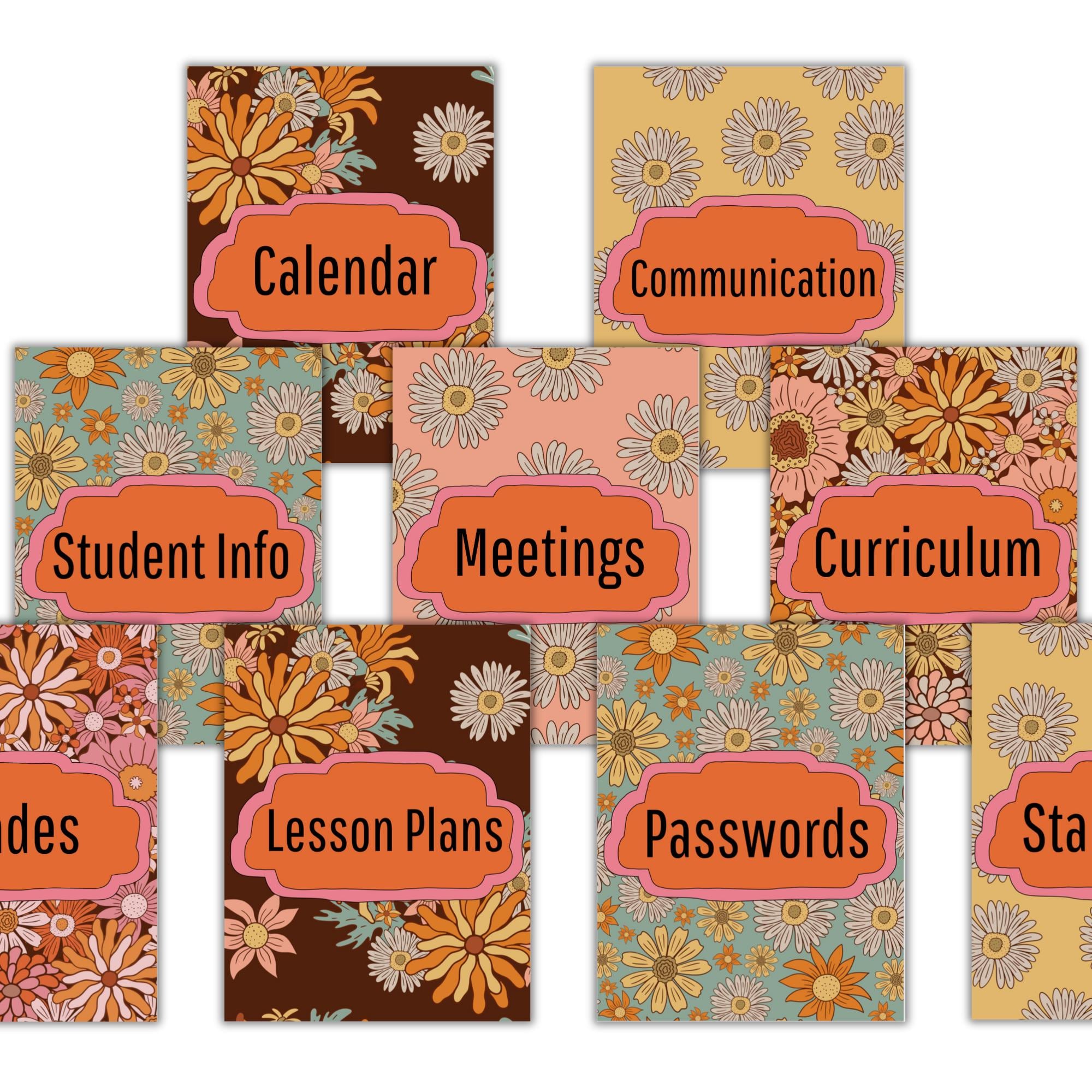 Teacher Binder Covers & Spines Boho Vibes Classroom Organization Binder ...