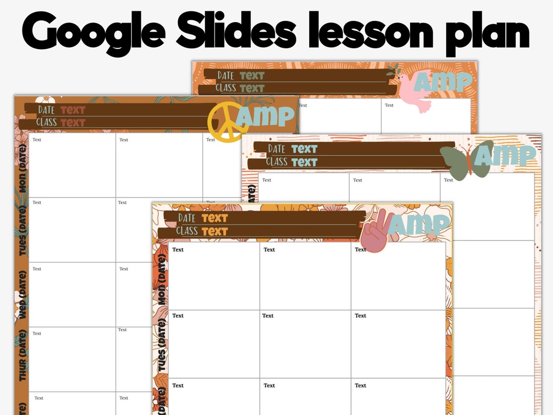 Daily Lesson Plan Editable Google Slides Template Boho - Etsy