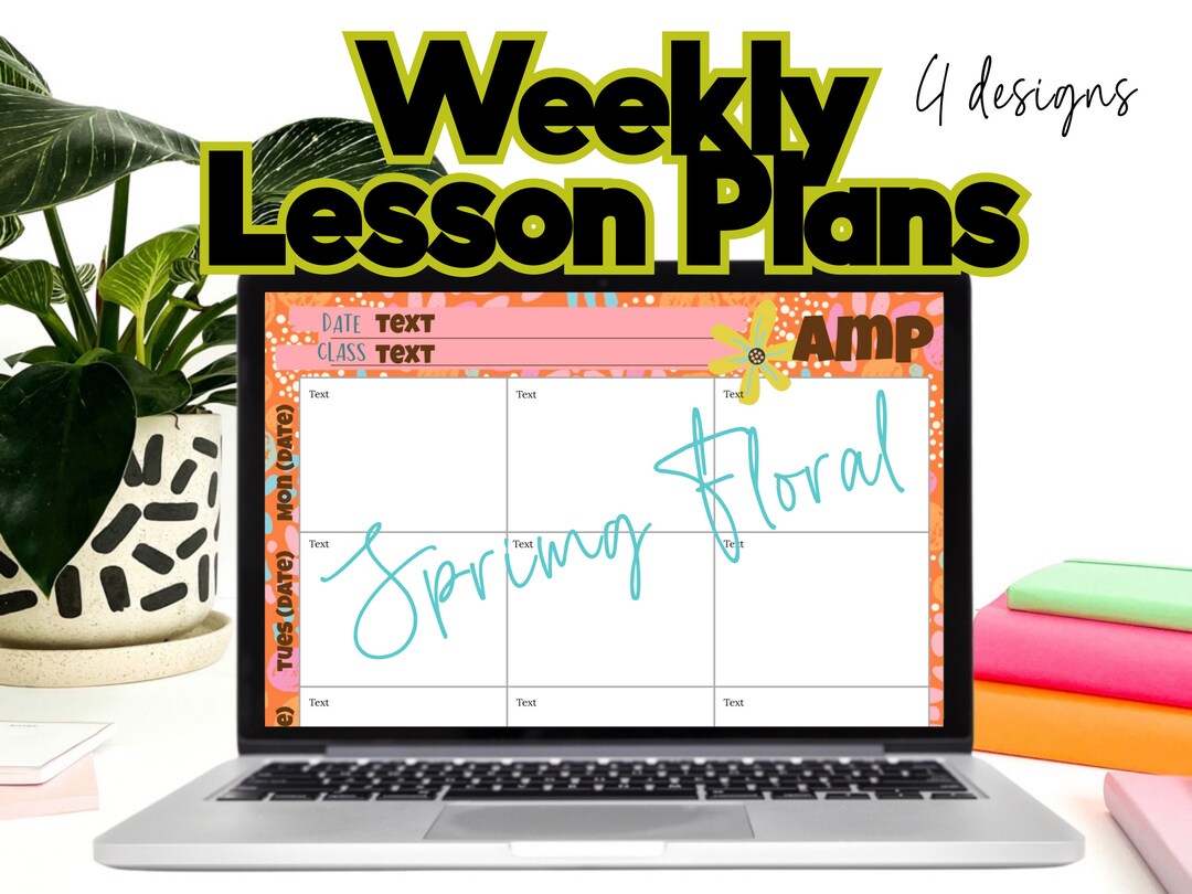 Daily Lesson Plan Editable Google Slides Template Spring Florals - Etsy