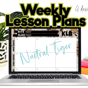 Neutral Tiger Weekly Lesson Plan Google Slides Template Teacher Planner ...
