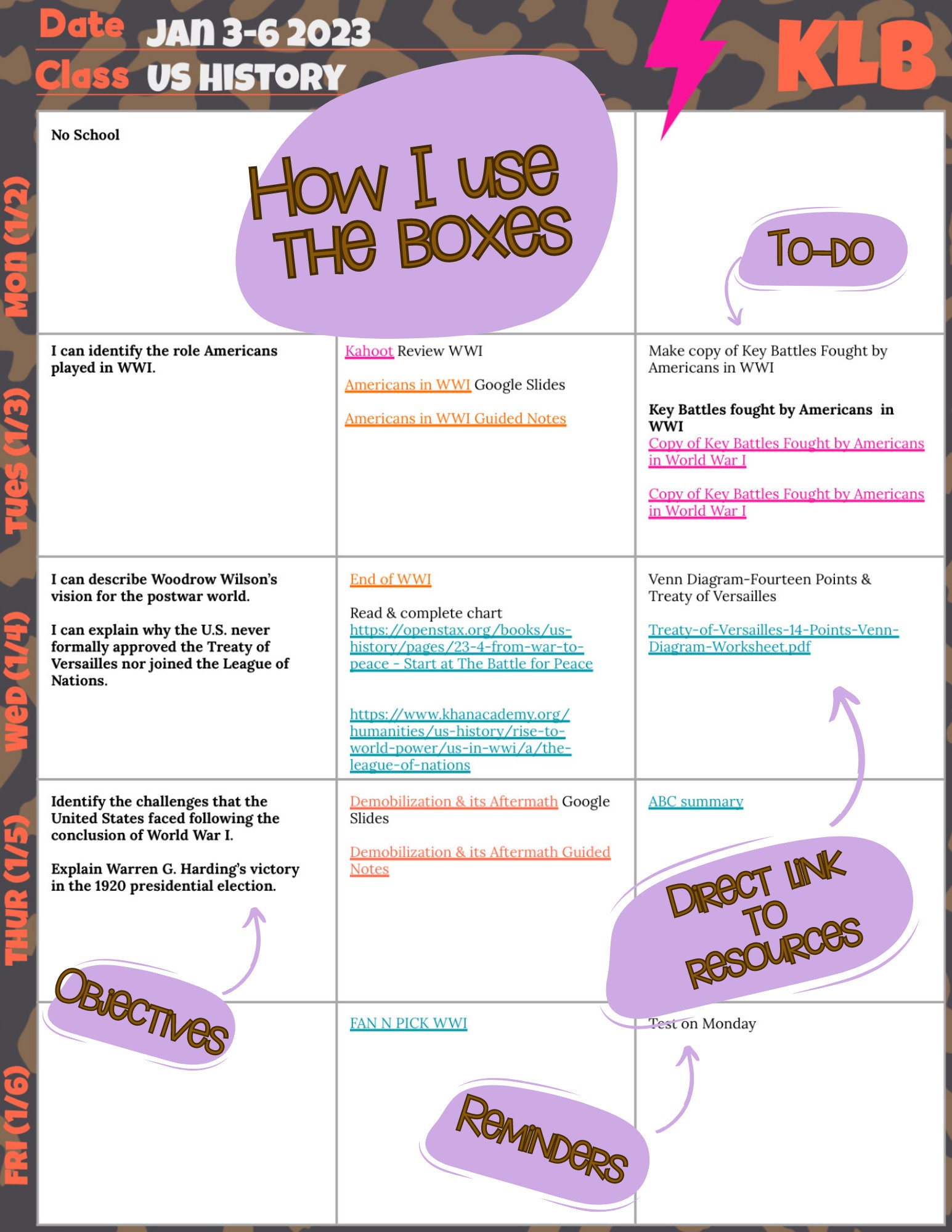 Daily Lesson Plan, Editable, Google Slides Template, Peace & Love - Etsy