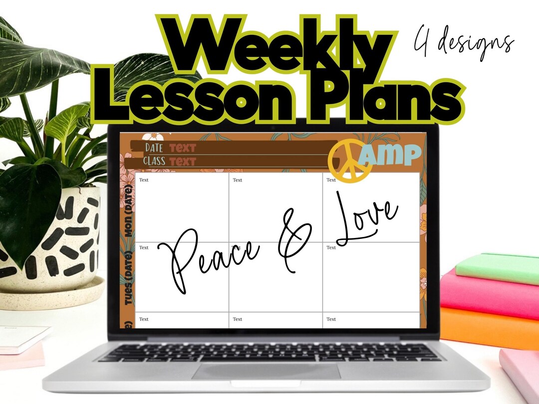 Daily Lesson Plan, Editable, Google Slides Template, Peace & Love Boho ...
