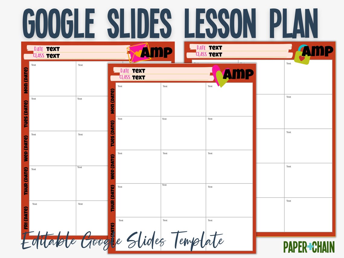 Daily Lesson Plan Editable Google Slides Template - Etsy