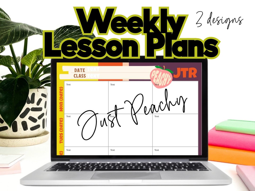 Just Peachy Weekly Lesson Planner - Etsy