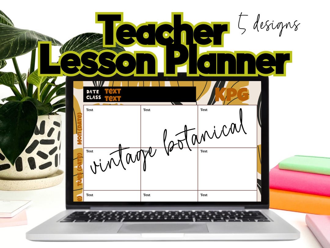 Teacher Lesson Planner, Editable Digital Teacher Planner, Google Slides ...