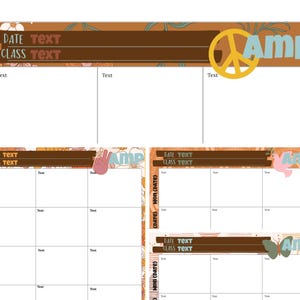 Daily Lesson Plan, Editable, Google Slides Template, Peace & Love Boho ...