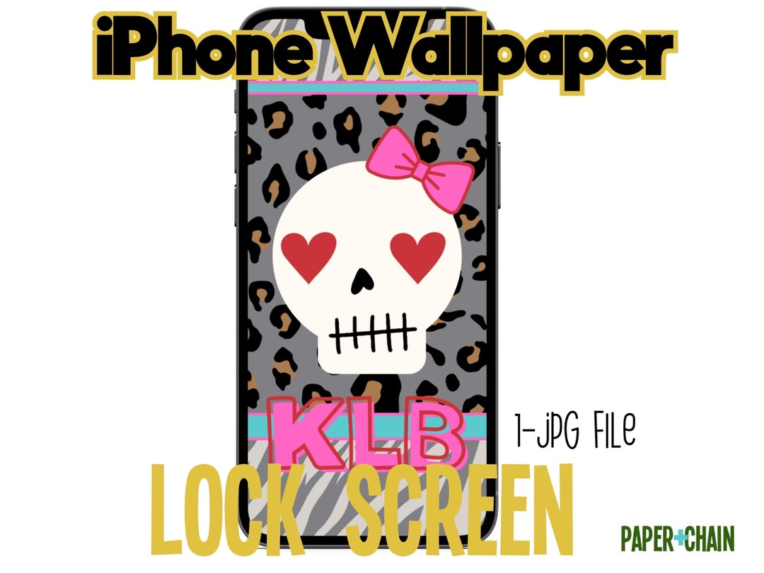 Animal Print/cute Skull Personalized iPhone Lock Screen, Custom ...