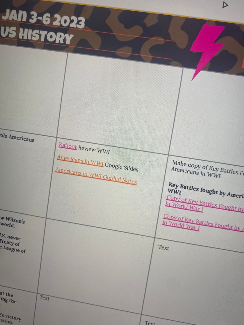 Daily Lesson Plan, Editable, Google Slides Template, Edgy Leopard - Etsy