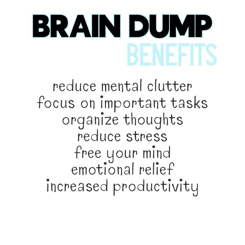 Brain Dump Printable Worksheet Digital Download Thought Organizer ADHD ...