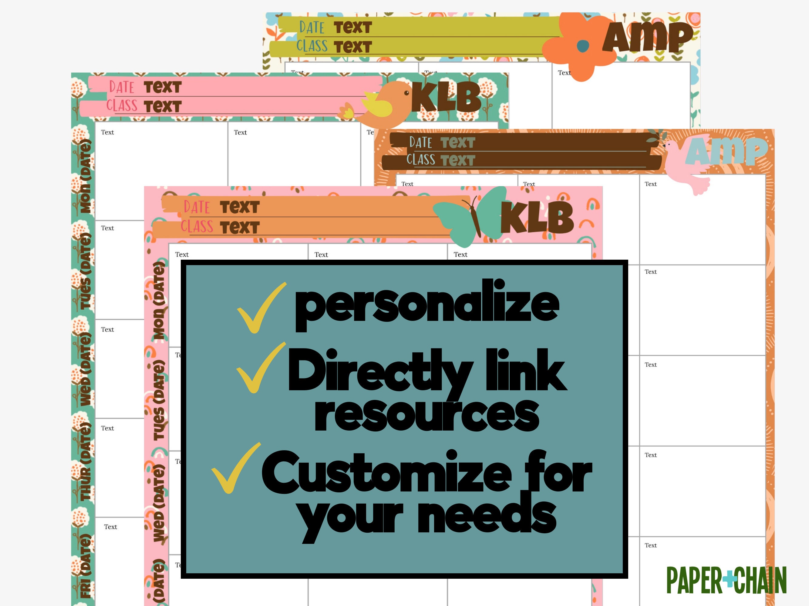 Daily Lesson Plan Editable Google Slides Template Spring Florals - Etsy