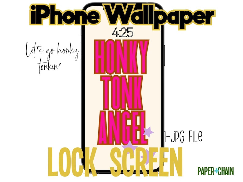Honky Tonk Angel iPhone Wallpaper, Instant Download - Etsy
