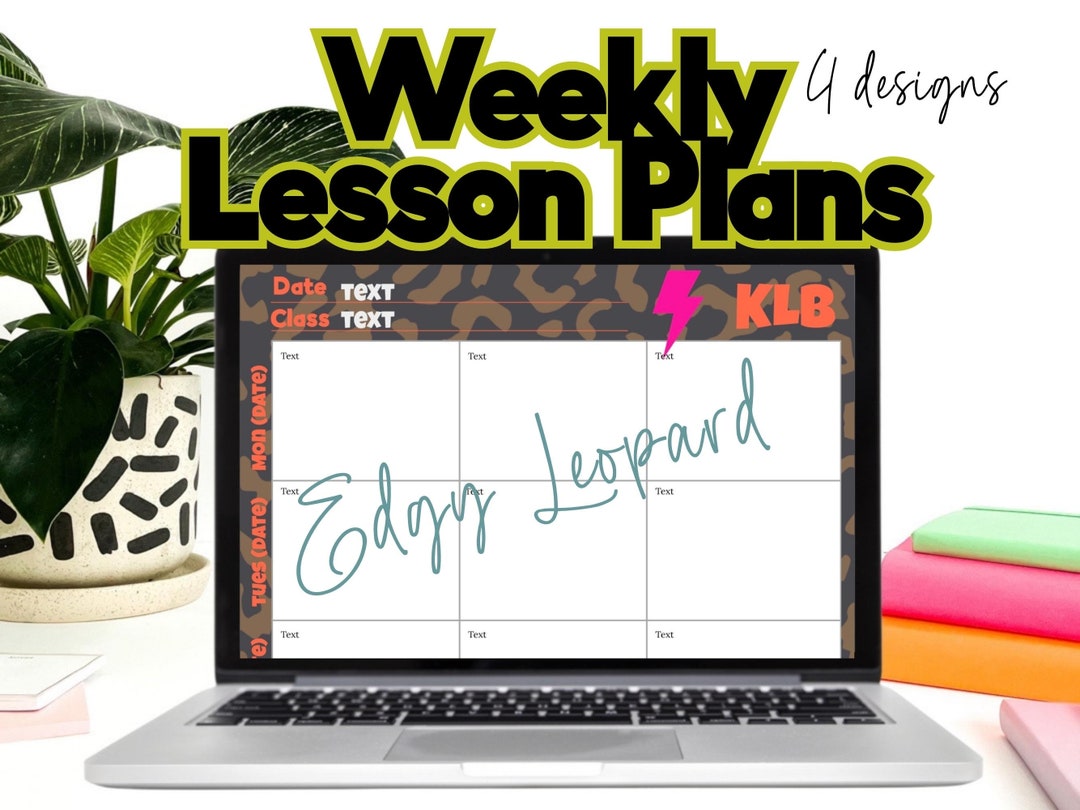Daily Lesson Plan, Editable, Google Slides Template, Edgy Leopard - Etsy
