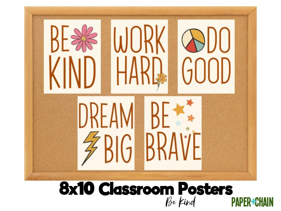 Be Kind Work Hard Boho Classroom Posters 8.5x11 PDF - Etsy