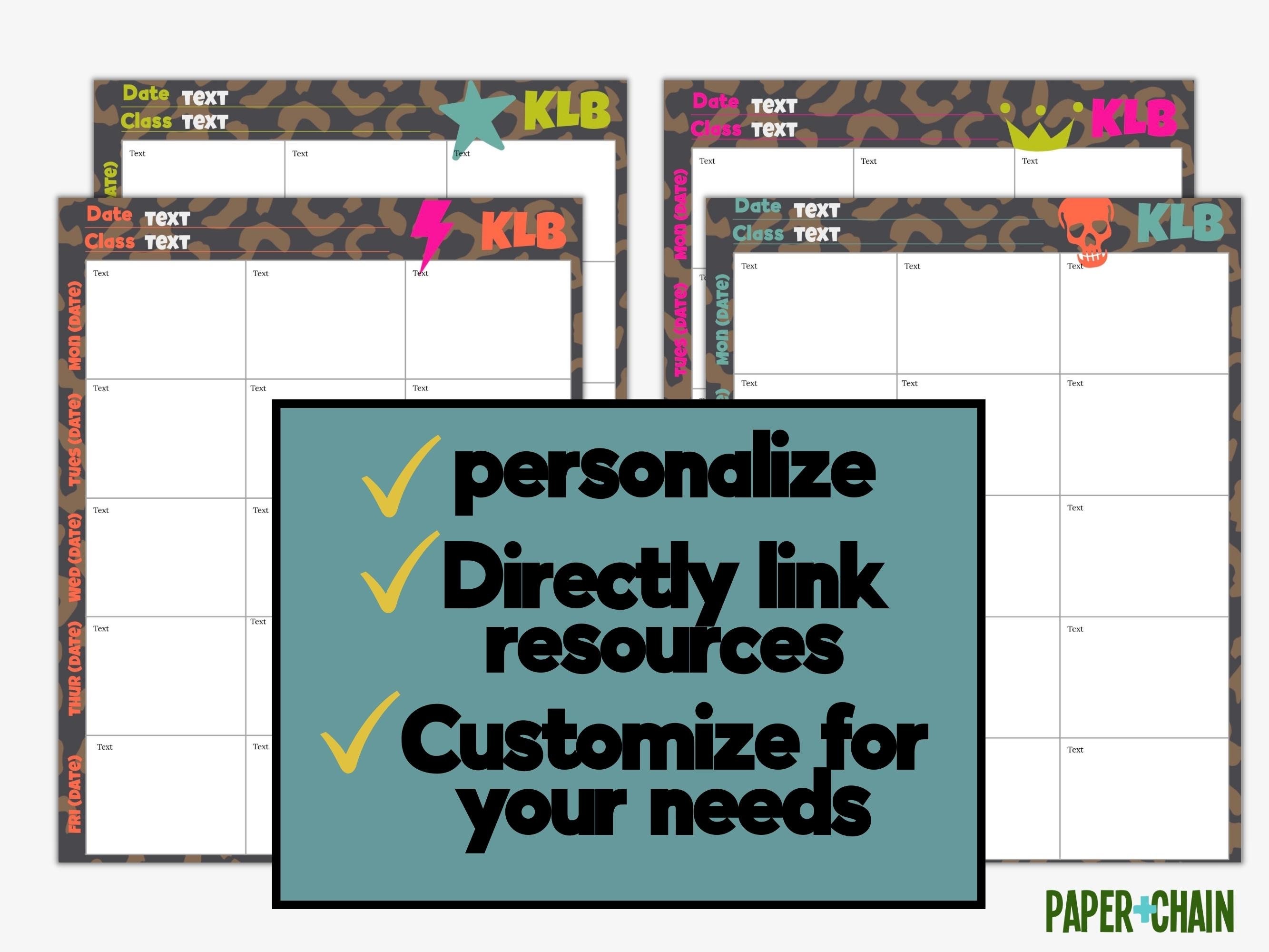 Daily Lesson Plan, Editable, Google Slides Template, Edgy Leopard - Etsy
