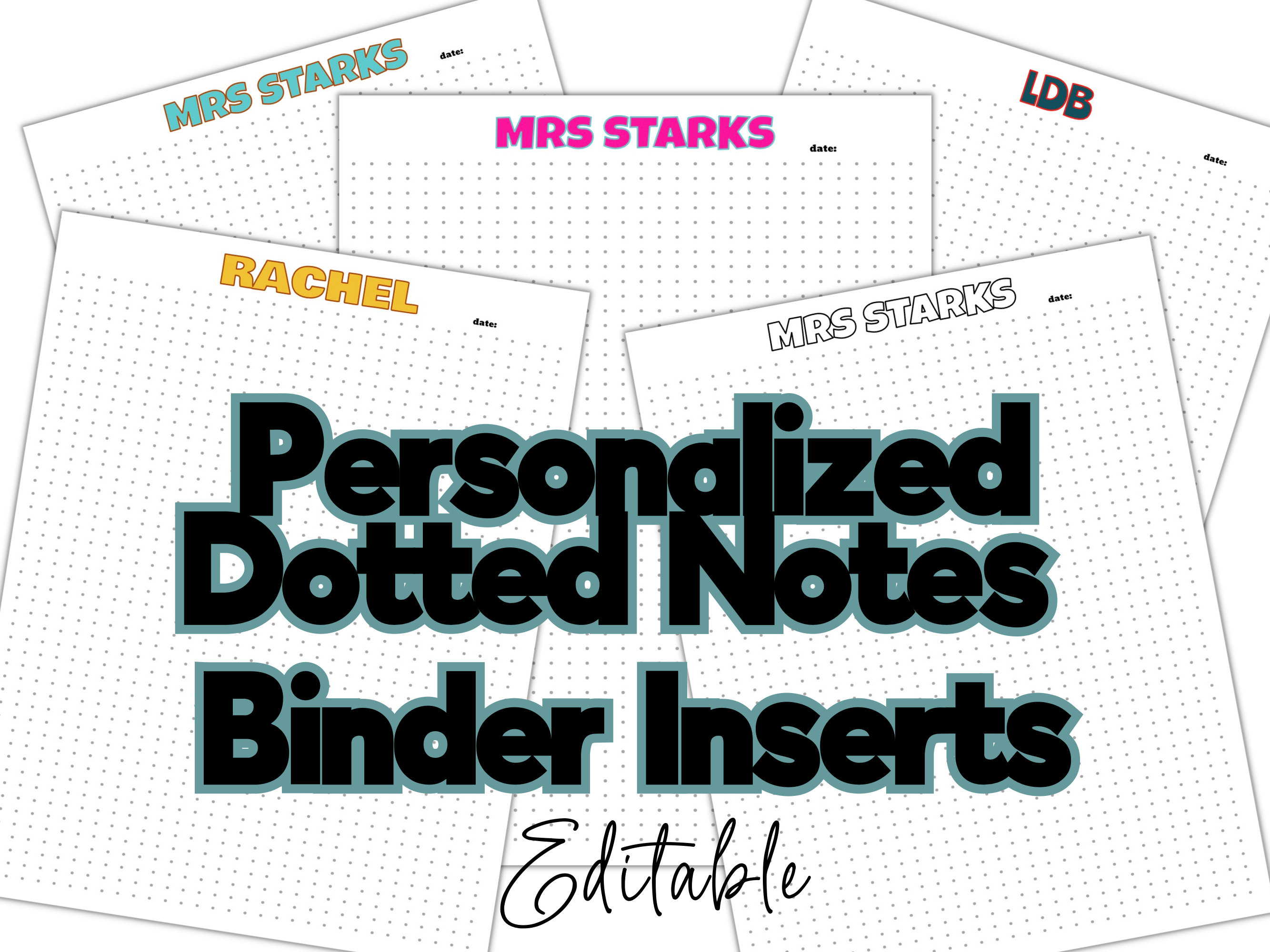 Personalized Dotted Journal Notes Binder Inserts - Etsy