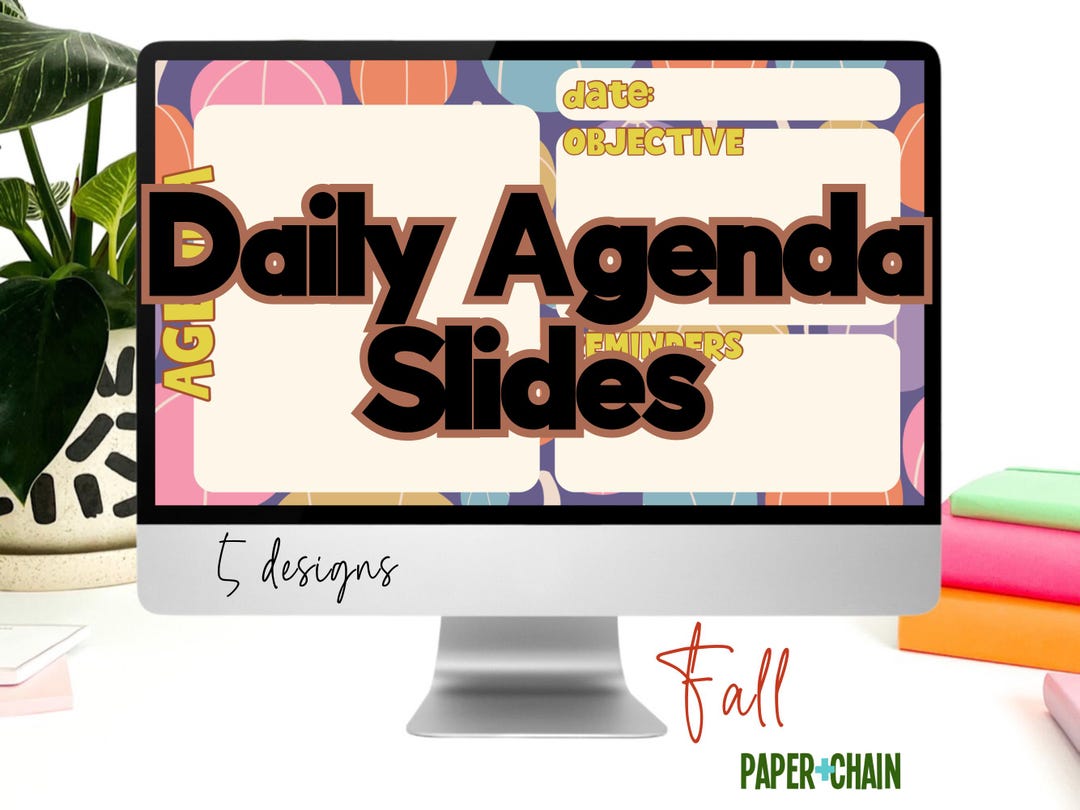 Teacher Daily Agenda Slides Cute Pastel Halloween - Etsy