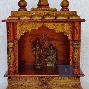 Small Wooden Temple for Home Indian Temple Hindu Temple Golden Temple ...