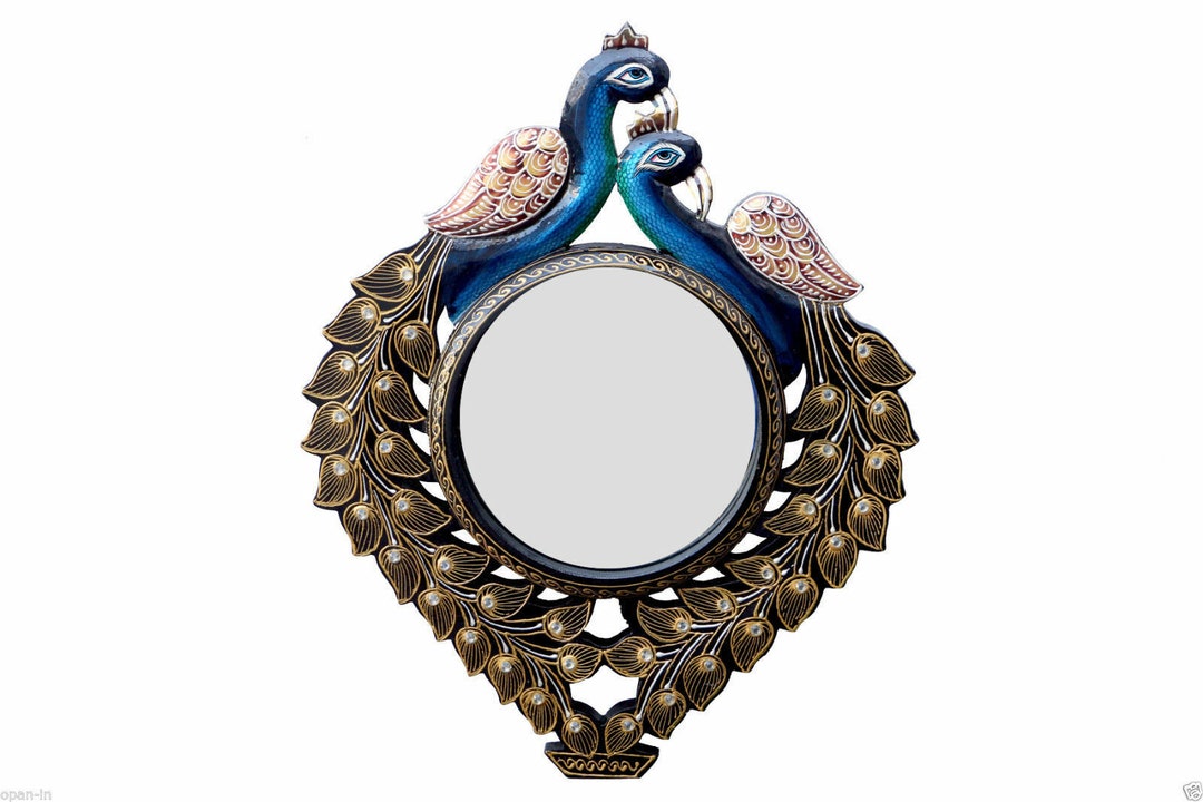 Peacock Elephant Wooden Wall Mirror: Boho Chic Home Decor - Etsy