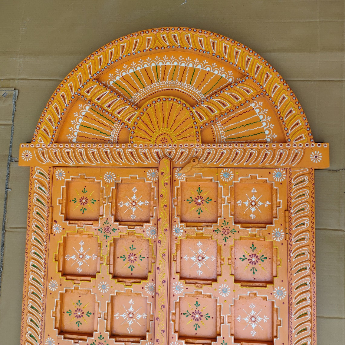 Jharokha Frame Picture Wood Hand Carving Painted Carved India | Etsy