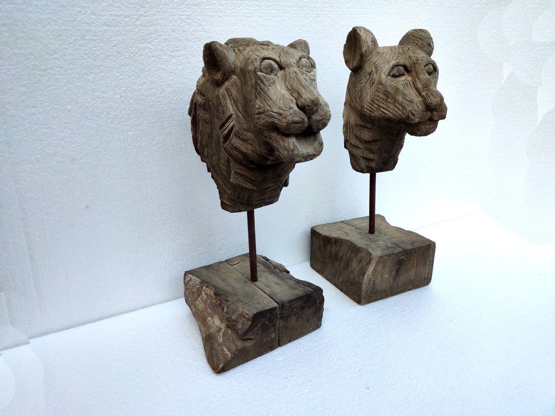 Lion King Lionesses Panther Wooden Animals Figurines Statues - Etsy
