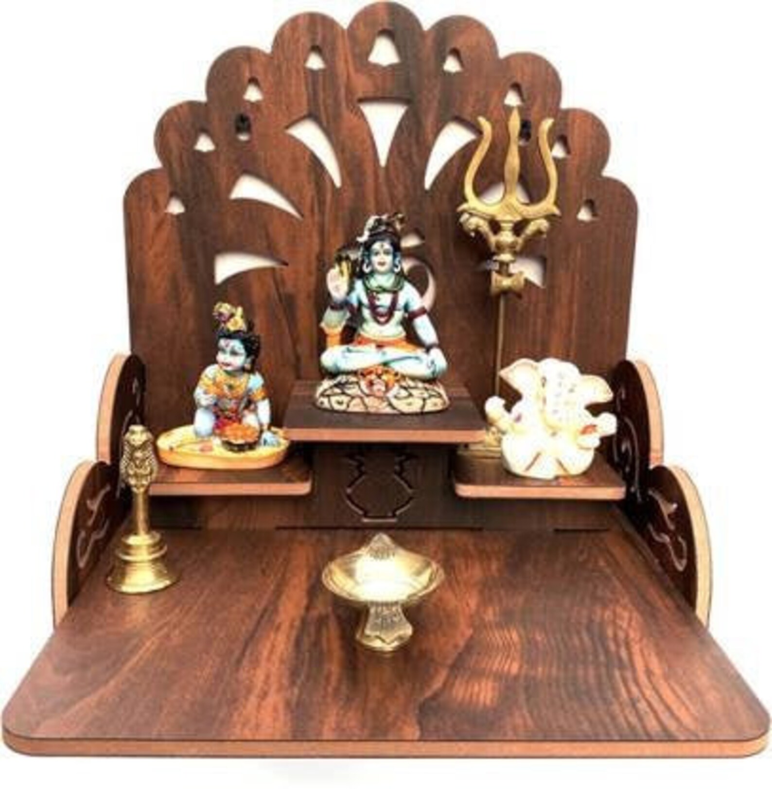 Engineered Wood Home Temple Handcrafted Hindu Hanging Mandir | Etsy