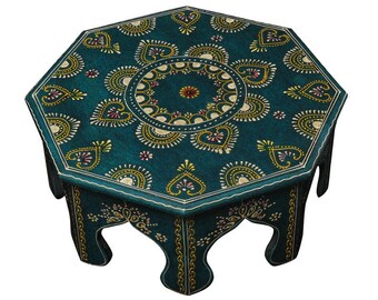 Carving Bajot Chowki Chowkies Wooden Handmade Embossed Painted | Etsy