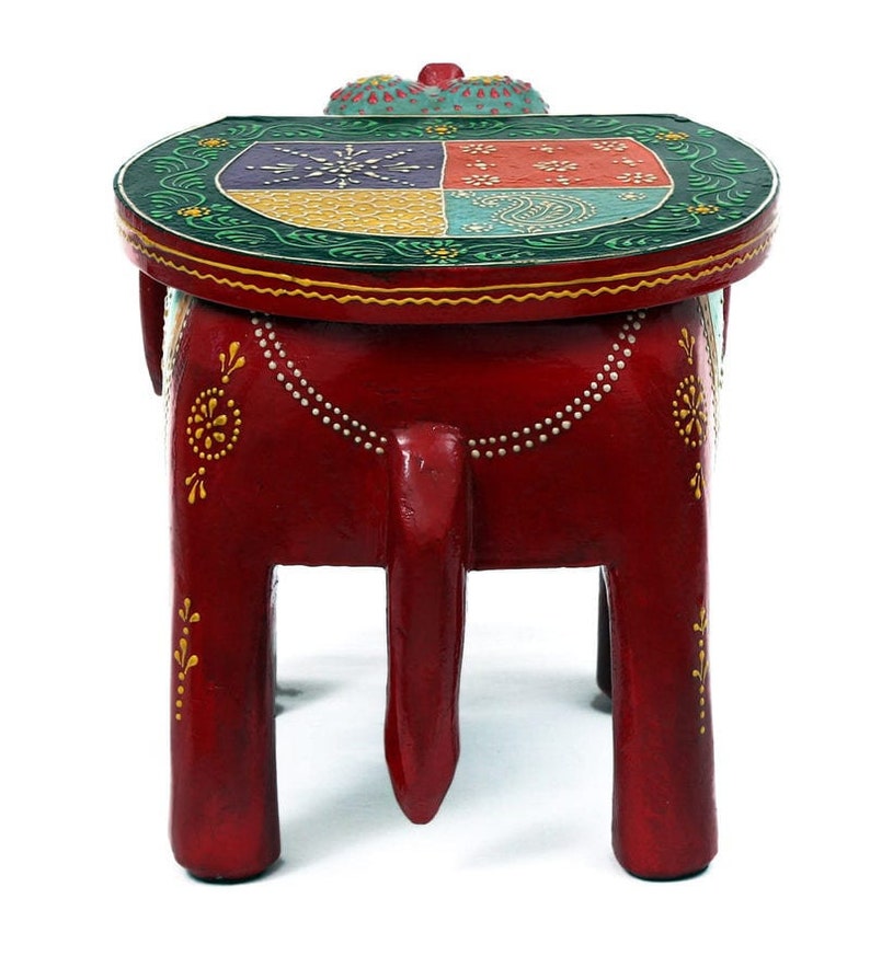 Elephant Chowkies Bajot Multicolour Wood and MDF Painted for - Etsy