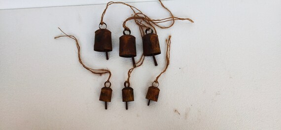 Rustic Iron Bells Antique Cast Iron Bells Rustic Iron Hanging - Etsy