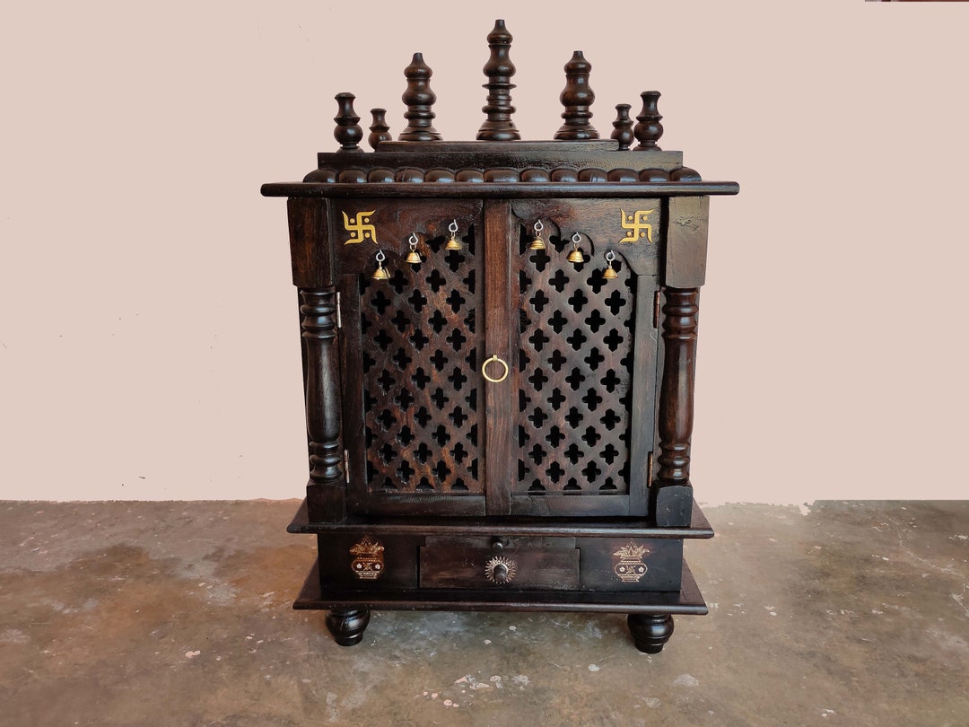 Solid Wood Hindu Temple – Handcrafted Mandir for Home Puja | Pooja Ghar ...