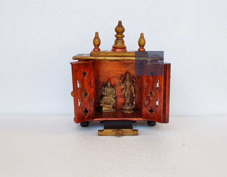 Handmade Wooden Home Temple – Indian Hindu Pooja Mandir, Small Shrine ...