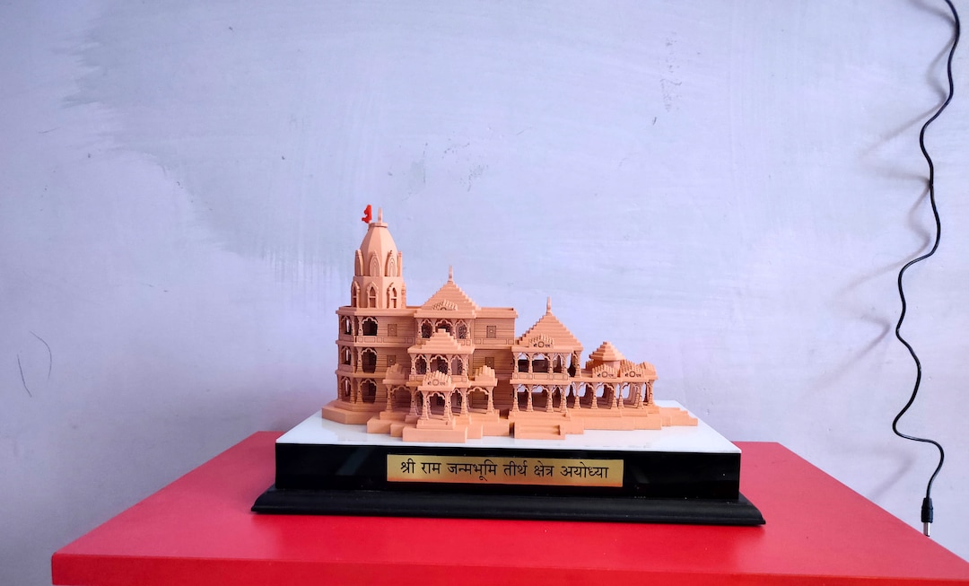 Sacred Diwali Gift Wooden Hindu Temple With LED Light - Shree Ram ...