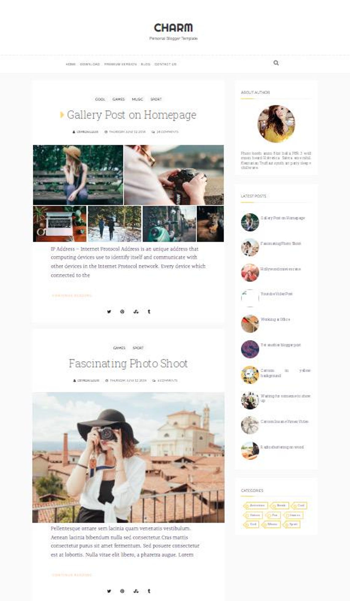 SALE Charm Clean Blogger Template - Etsy