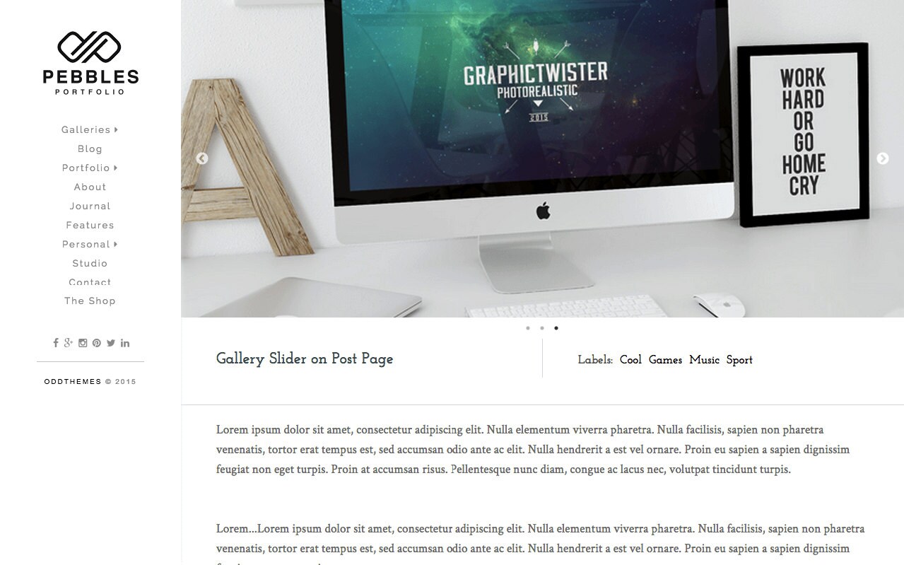SALE Pebbles Portfolio Clean Blogger Template - Etsy