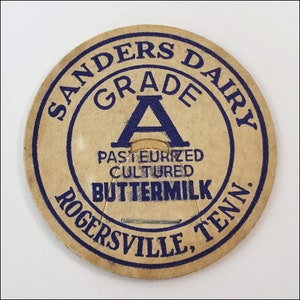 Sanders Dairy Vintage Milk Bottle Pull Cap Rogersville Tennessee - Etsy