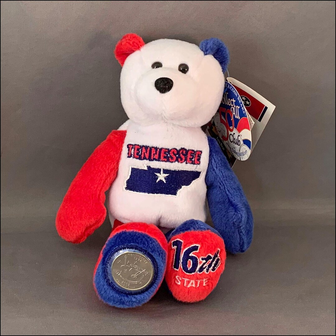 Tennessee State Quarter Plush Teddy Bear With Tags - Etsy